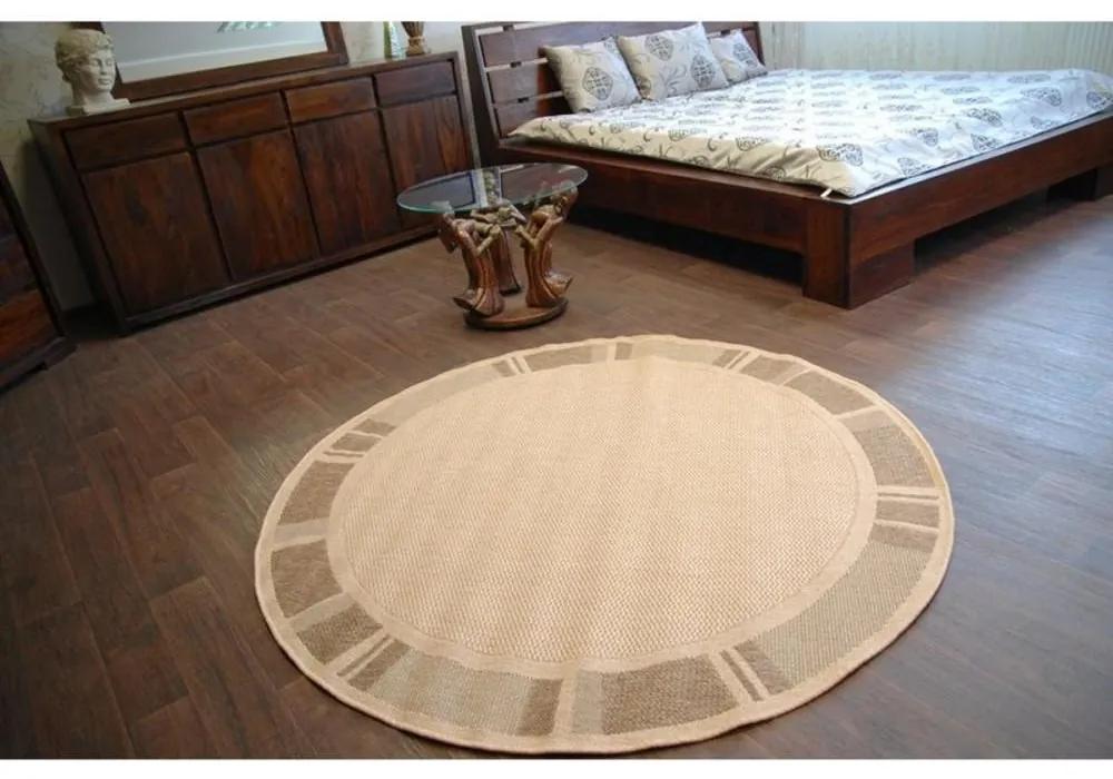 Kusový koberec Uga hnědobéžový kruh 160cm