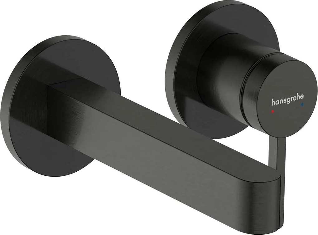 Hansgrohe Finoris - Umyvadlová baterie pod omítku, s výpustí, 2-otvorová instalace, EcoSmart, kartáčovaný černý chrom 76051340
