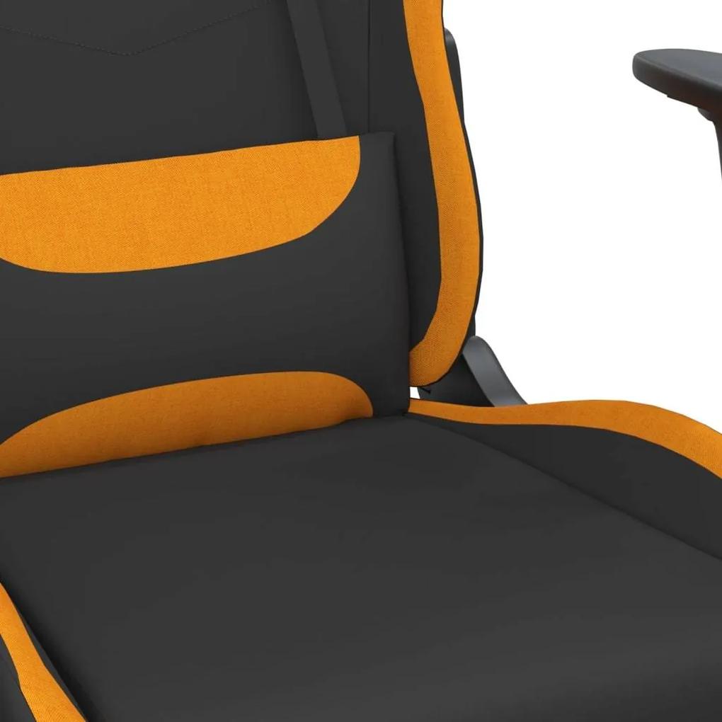 vidaXL Masážní herní židle černá a textil [345492] Barva: Tmavě žlutá