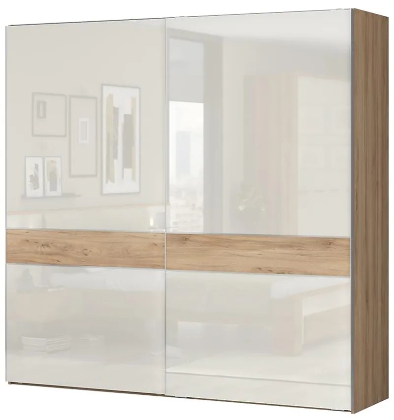 Skříň 2d Gala pk231/gl pacific walnut/beige
