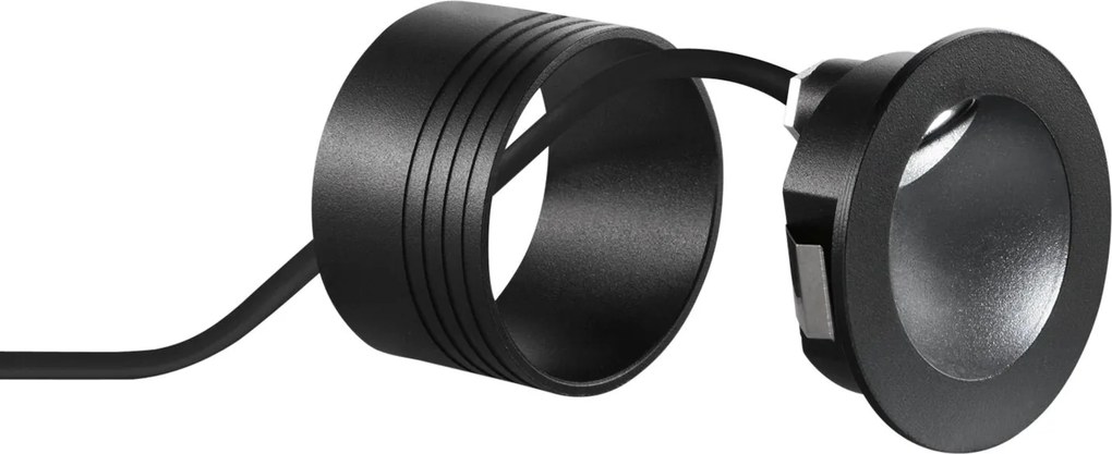 FAN INC-ONYX-R1 NERO Zápustné venkovní svítidlo LED Onyx, černé, hliník, 2 W, 420 lm, 4000 K, IP54, 8 x 8 x 4 cm - FANEUROPE