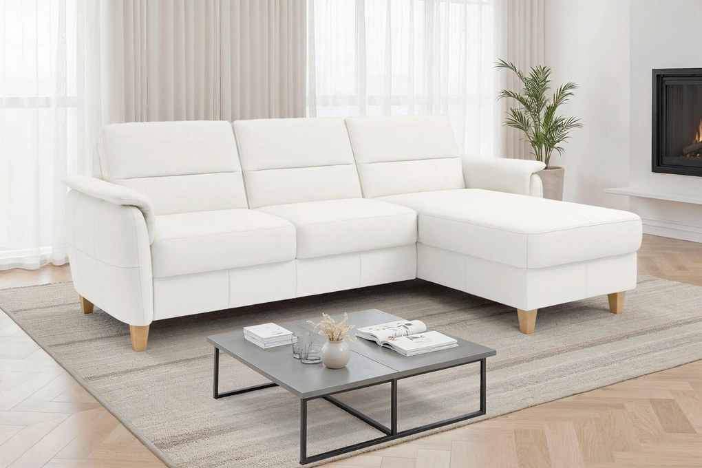 XXXLutz ROHOVÁ SEDAČKA, textil, kůže, bílá Sit & More - Sedací soupravy - 00014403323R