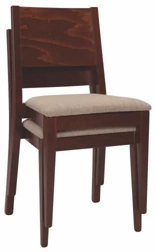 Stima Dřevěná jídelní židle ALEX stohovatelná | Odstín: dub sonoma,Sedák: carabu marrone pelle 135