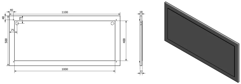 Sapho TREOS zrcadlo v rámu 1100x500mm, dub Collingwood TS100-1919