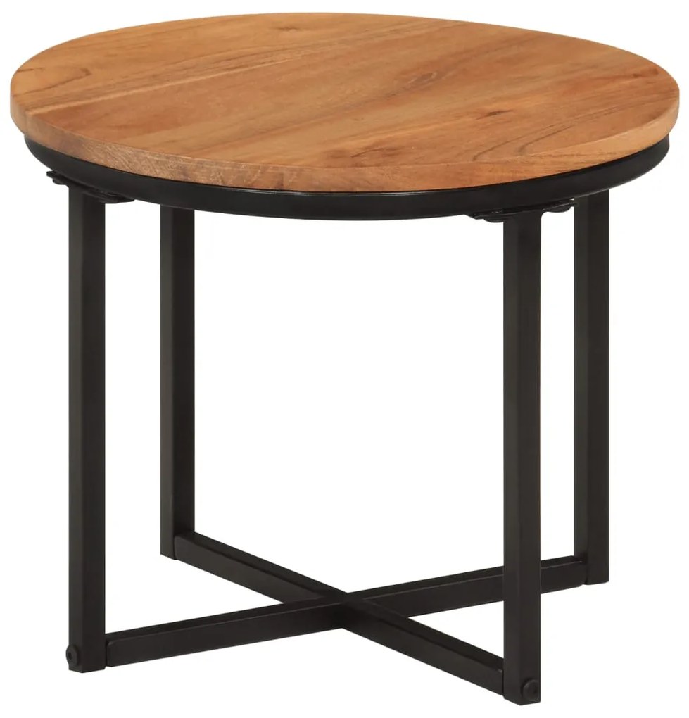 Konferenční stolek 35x35x30 cm masivní akáciové dřevo a železo - Default Title