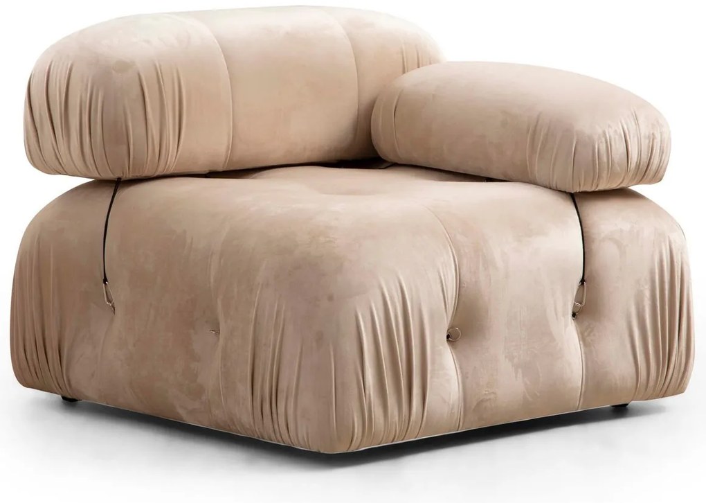 Hanah Home Čtyřmístná pohovka s pufem BUBBLE krémová 288 cm
