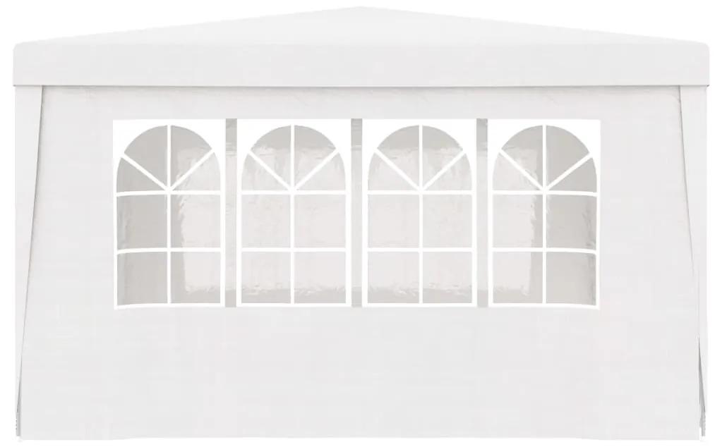 Profesionální party stan s bočnicemi 4 x 4 m bílý 90 g/m²,  48525