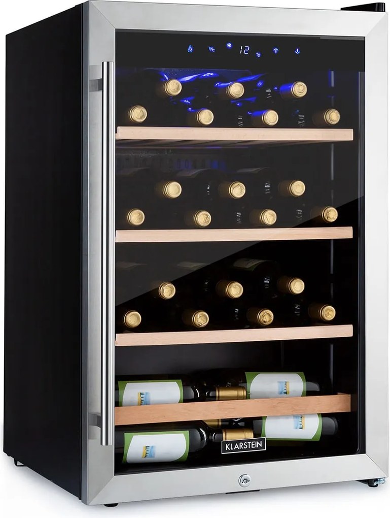 Klarstein Vinamour 48 Uno, vinotéka, 128 l/48 lahví, 3 police, 4-18 °C, nerezová ocel