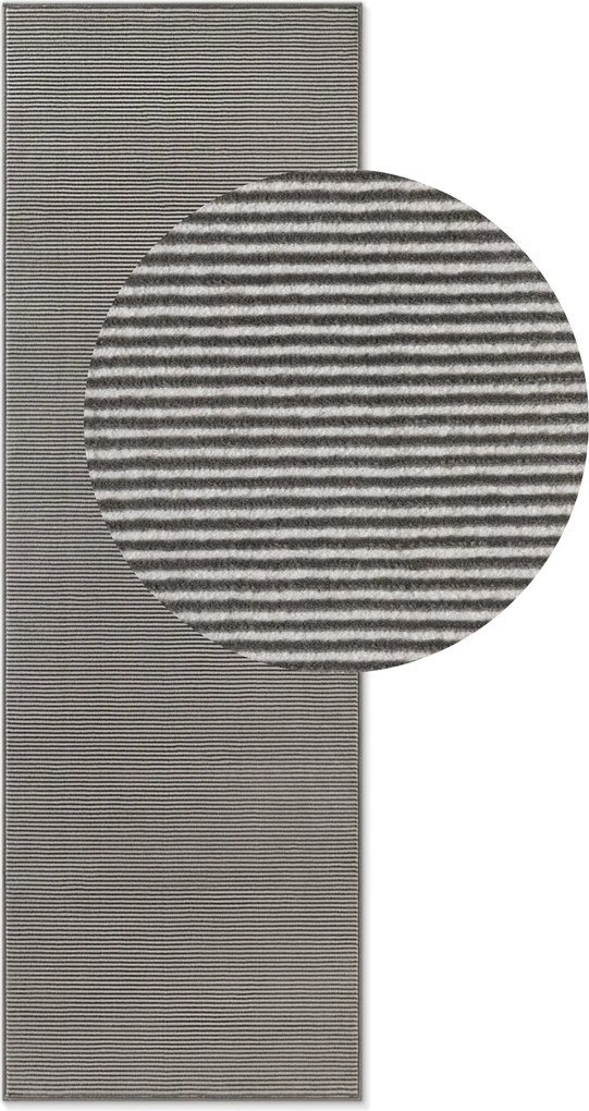 ELLE Decoration, Běhoun Perles 106187 Cream Anthracite z kolekce Elle, 80x240, šedá, ložnice