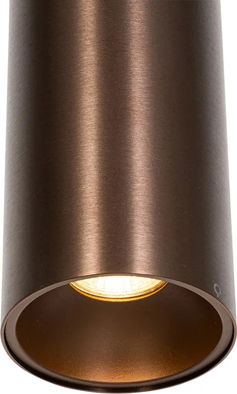 Designové závěsné svítidlo tmavě bronzové vč. 1-fázového kolejnicového adaptéru - Slimline Tubo