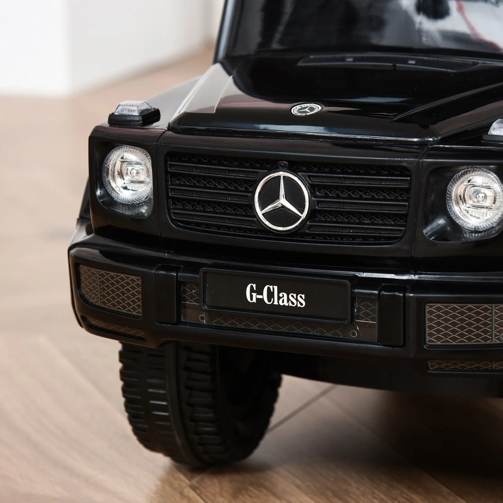 HOMCOM Posuvné autíčko s odrážedlem Mercedes-Benz G350 posuvné autíčko s volantem 3 v 1 pro děti od 18 do 36 měsíců Černá barva