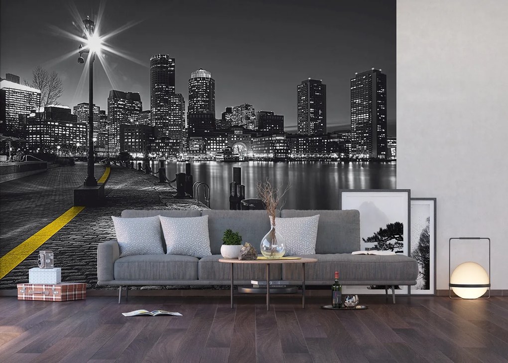 Fototapeta na zed' Noční Nábřeží Bostonu | 360 x 254 cm | DFTS1317