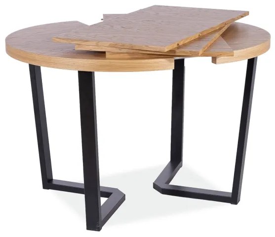 MAXIVA Jídelní stůl rozkládací - PARKER, 100x100, dýha dub/černá