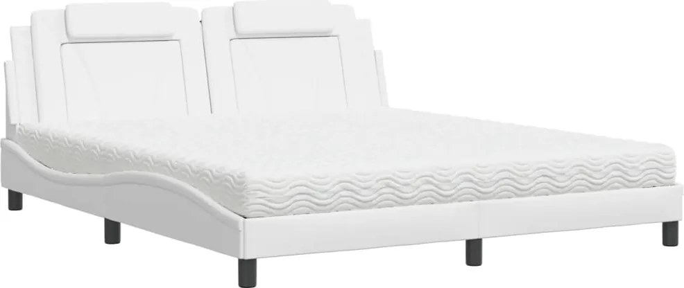 Postel Viana s matrací bílá 180 x 200 cm umělá kůže 3208811