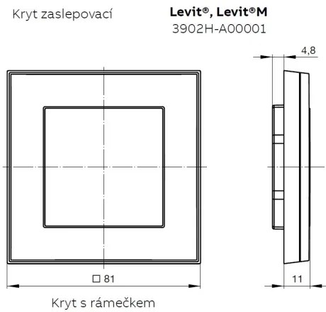 ABB Levit M záslepka ocelová/kouřová černá 3902H-A00001 69