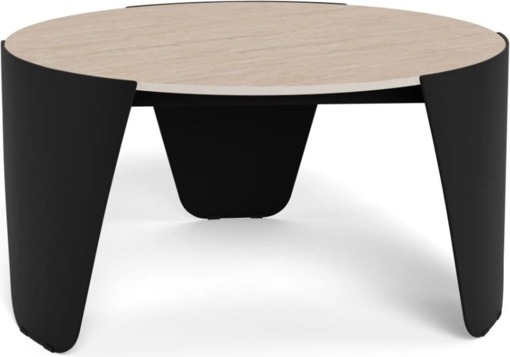 Kulatý designový konferenční stolek Altea travertin/černý