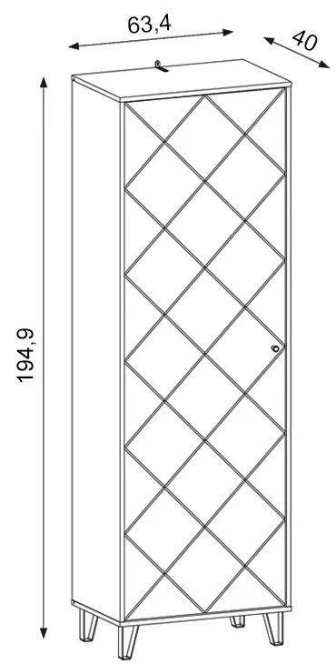 Předsíňová skříň Bilbao 63,4 cm dub artisan/bílá