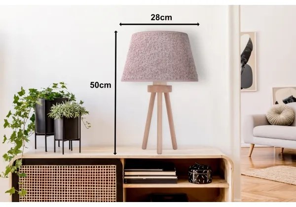 Duolla - Stolní lampa BOUCLE 1xE27/15W/230V pr. 28 cm hnědá/dřevo
