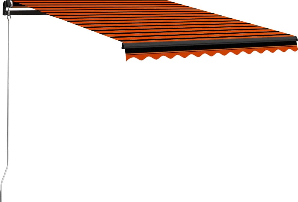 vidaXL Marketos Ručně zatahovací markýza 300 x 250 cm oranžovo-hnědá