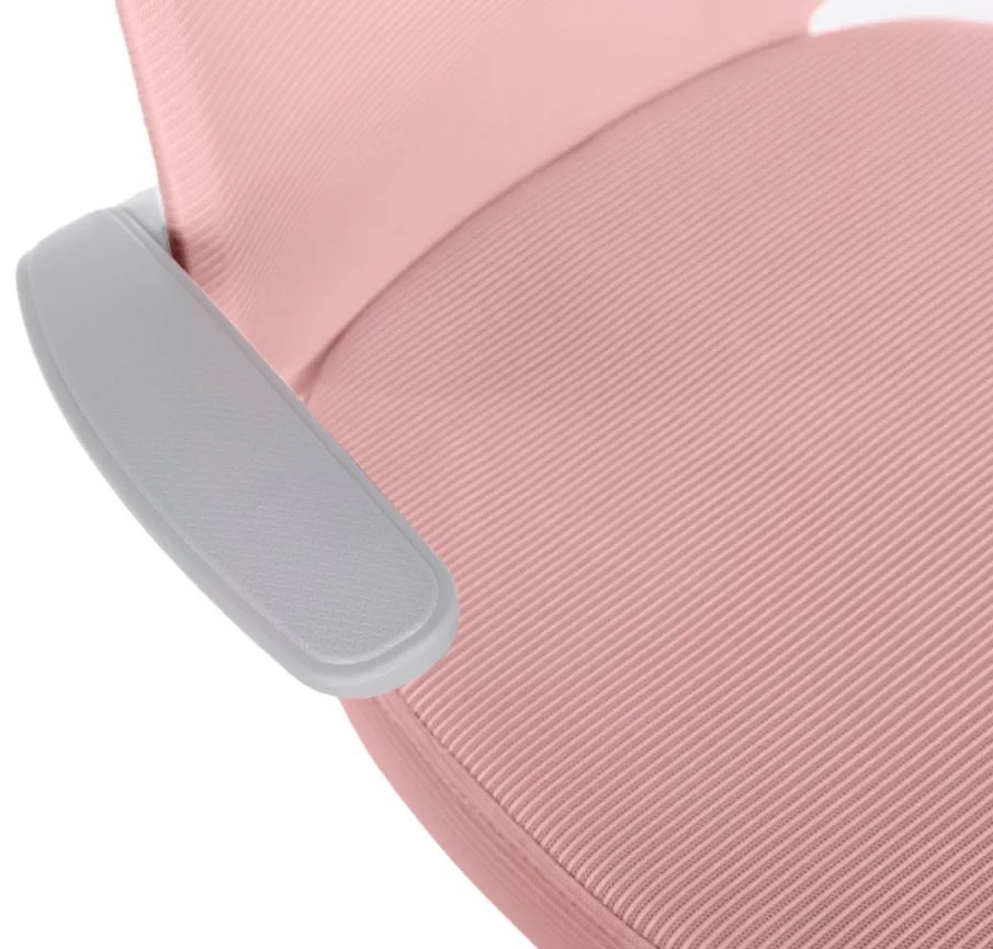 Dětská otočná židle Neoseat JUNI 012 s podnoží — látka, růžová
