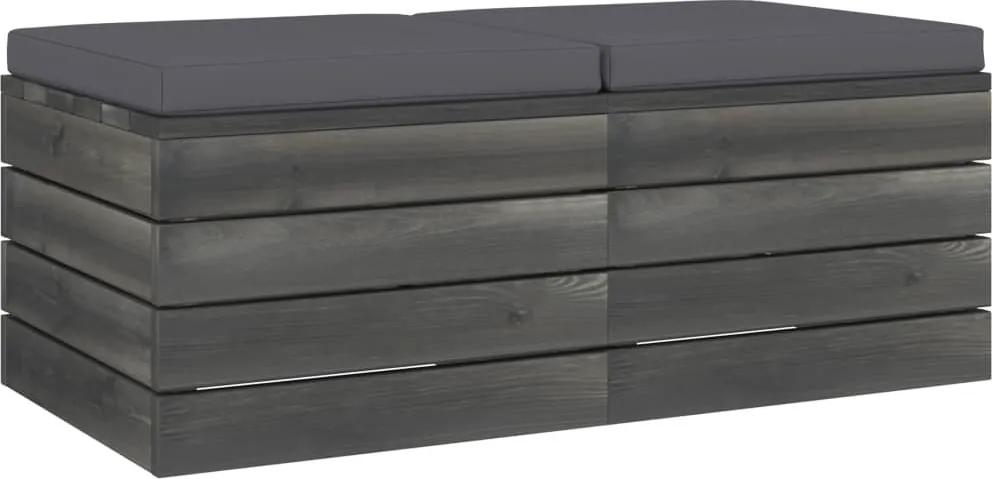 vidaXL Zahradní taburety z palet 2 ks + podušky masivní borové dřevo [3061718] Barva: Černá