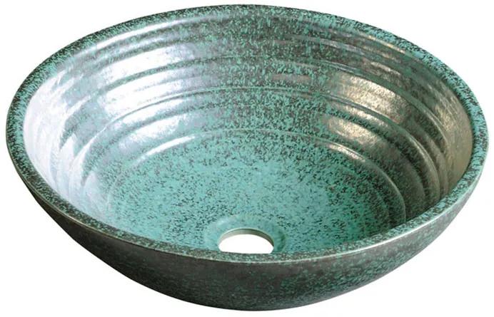 SAPHO ATTILA keramické umyvadlo, průměr 46cm, zelená měď ( DK016 )