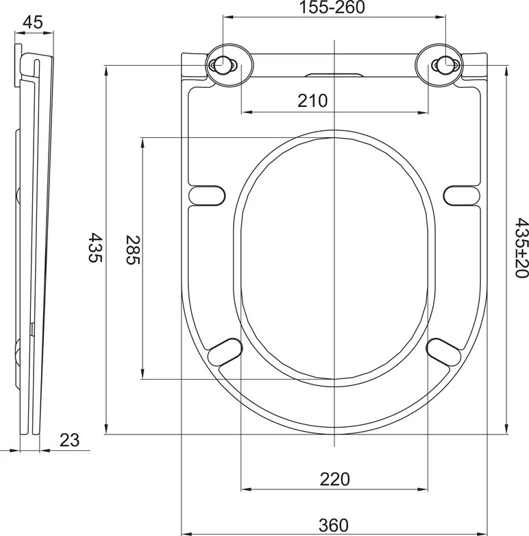 Mereo Mereo, WC závěsné, RIMLESS, 530x355x360, keramické, vč. sedátka CSS113S, VSD81S