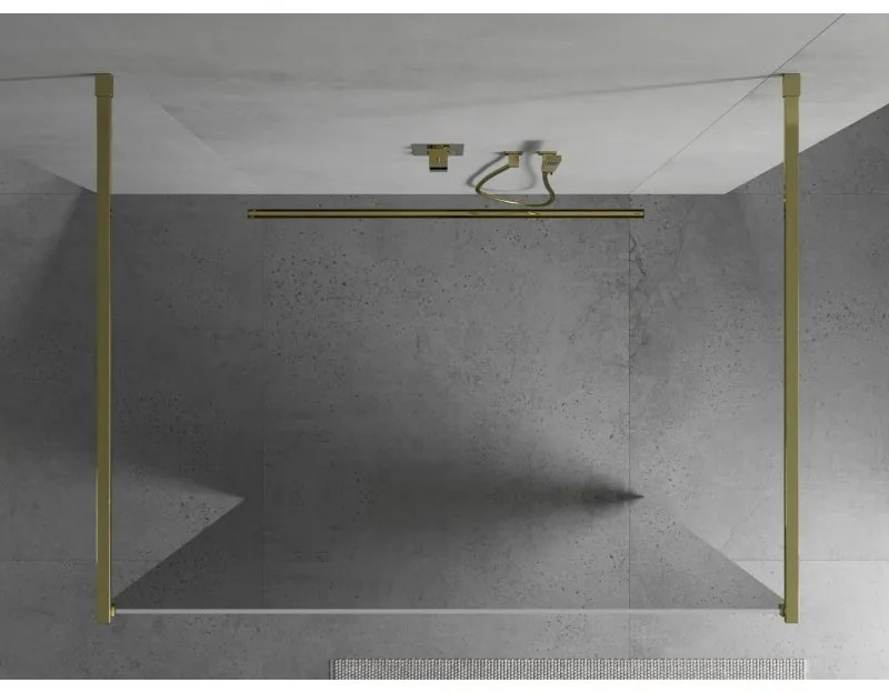 Mexen Kioto volně stojící sprchová zástěna 120 x 200 cm, Zrcadlo, Zlatá - 800-120-002-50-50