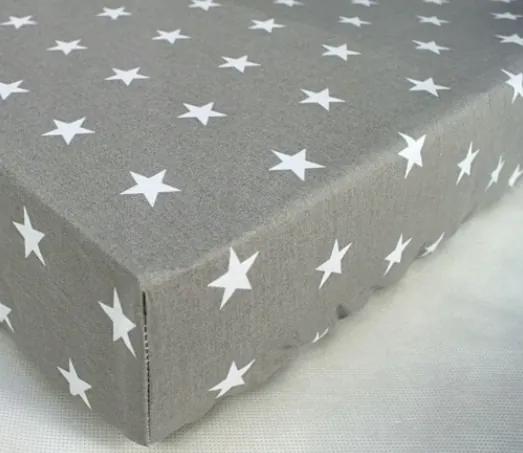 Nadia Dětské bavlněné prostěradlo 200x120cm různé vzory Barva: Hvězdičky bílé v šedé