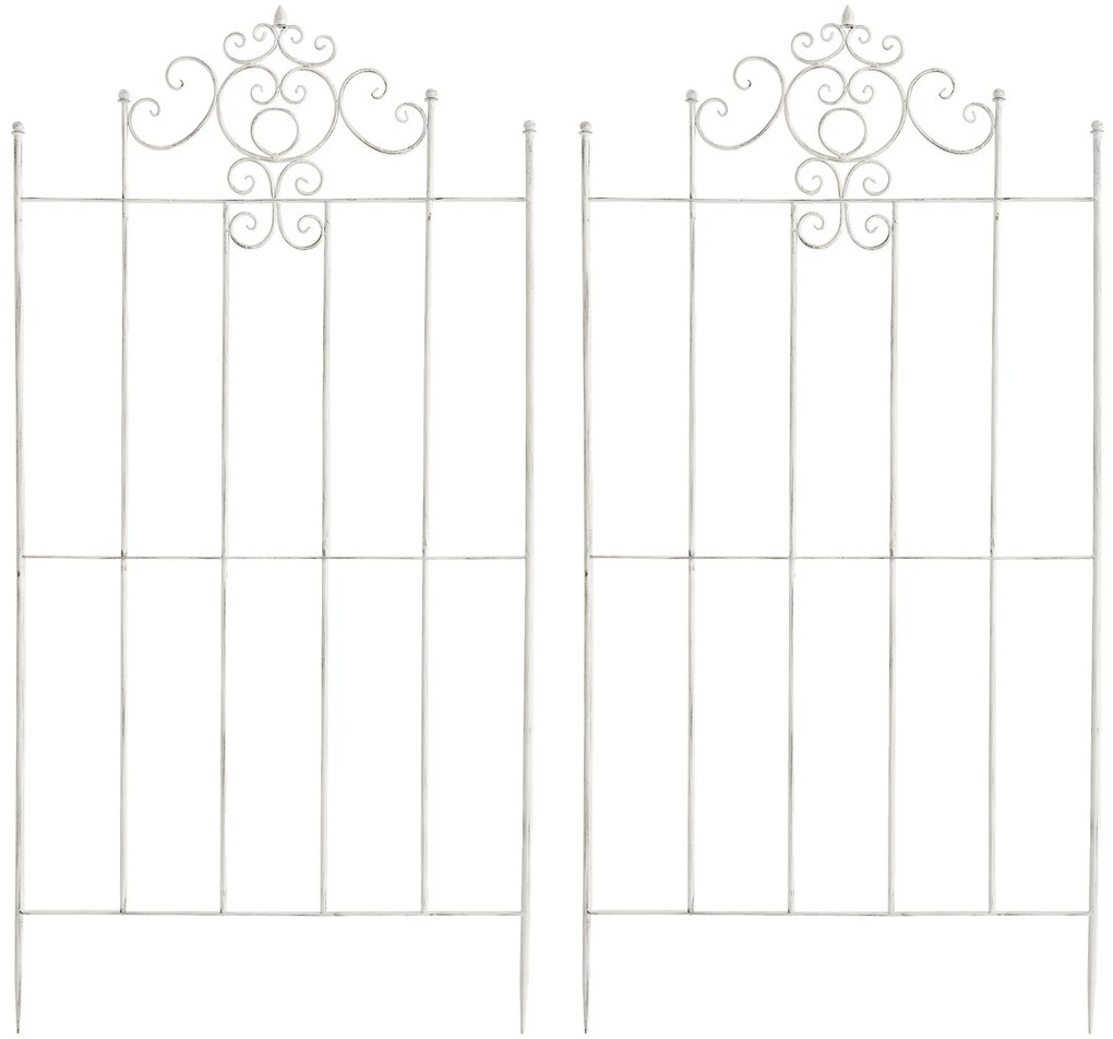2x Mřížka na popínavé rostliny Paula - 180 x 85,5 cm - Bílá antik