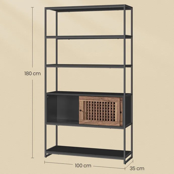 Autronic Regál AUR-E1121 BK Barva: Staré dřevo/černá