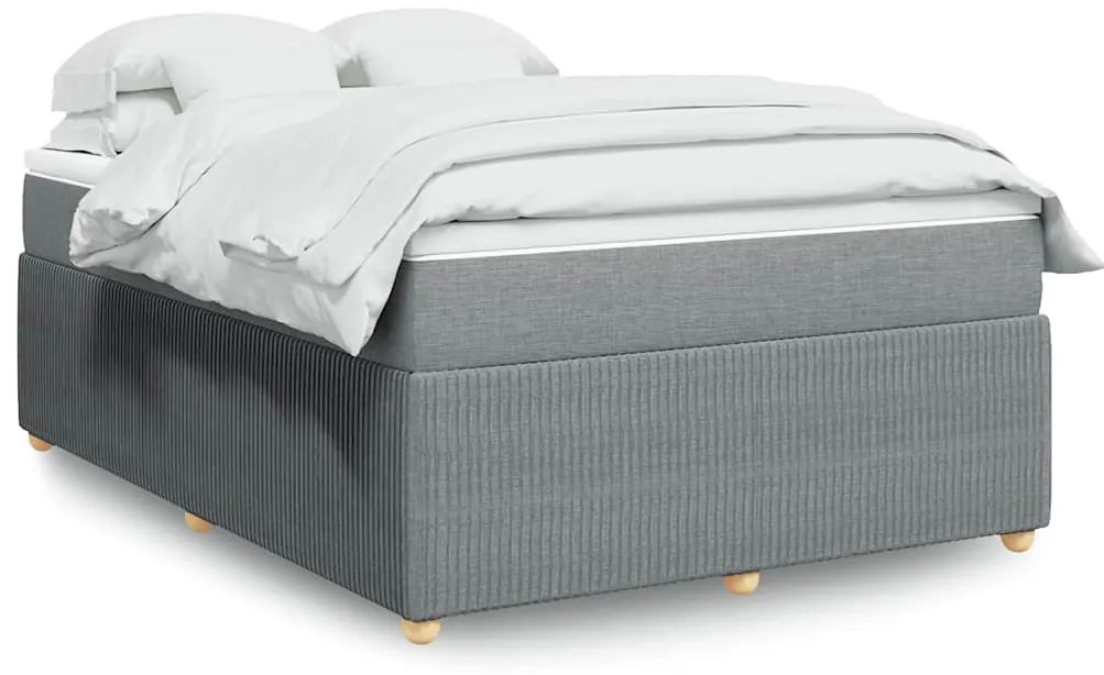 Box spring postel s matrací světle šedá 140 x 190 cm textil 3285567