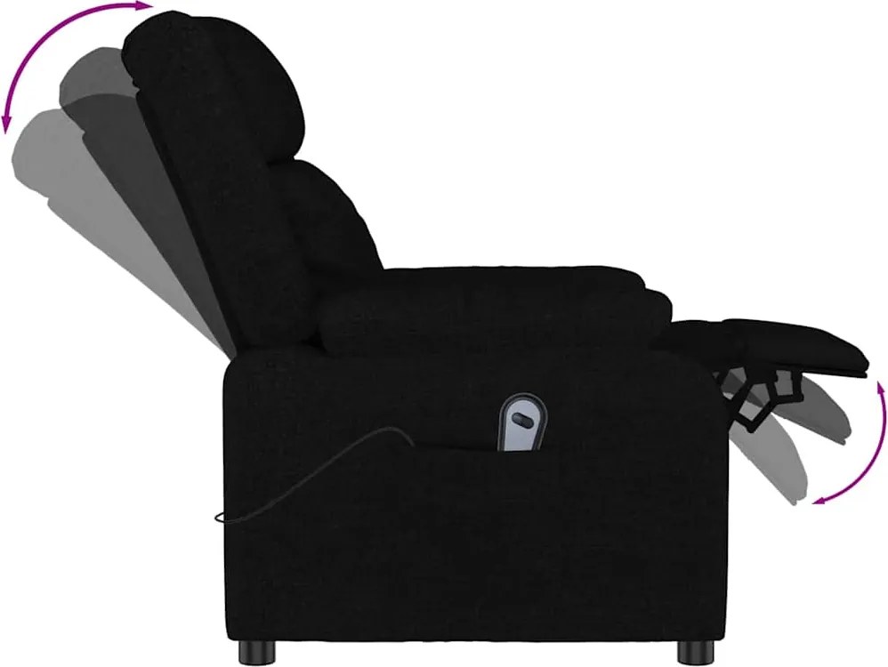 Elektrické polohovací křeslo černé textil 3143569