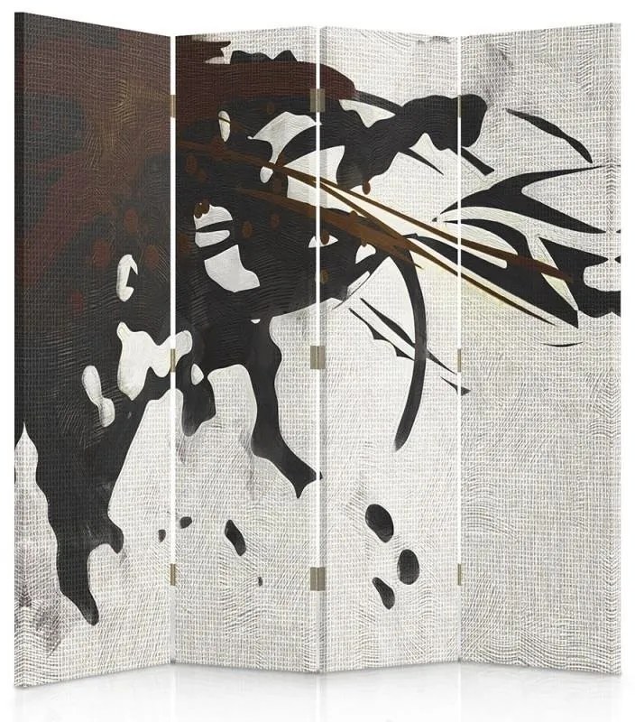 Ozdobný paraván Abstrakce - 145x170 cm, čtyřdílný, klasický paraván