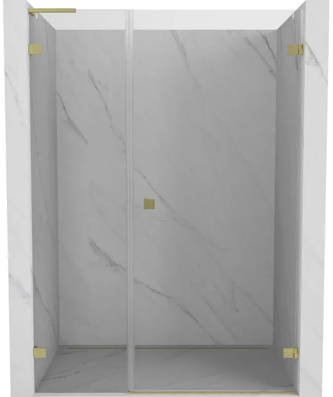 Mexen Lunar-B L sprchové dveře pravé otočné 130 cm, transparentní, zlaté kartáčované - 832SL-130-050-55-00-P