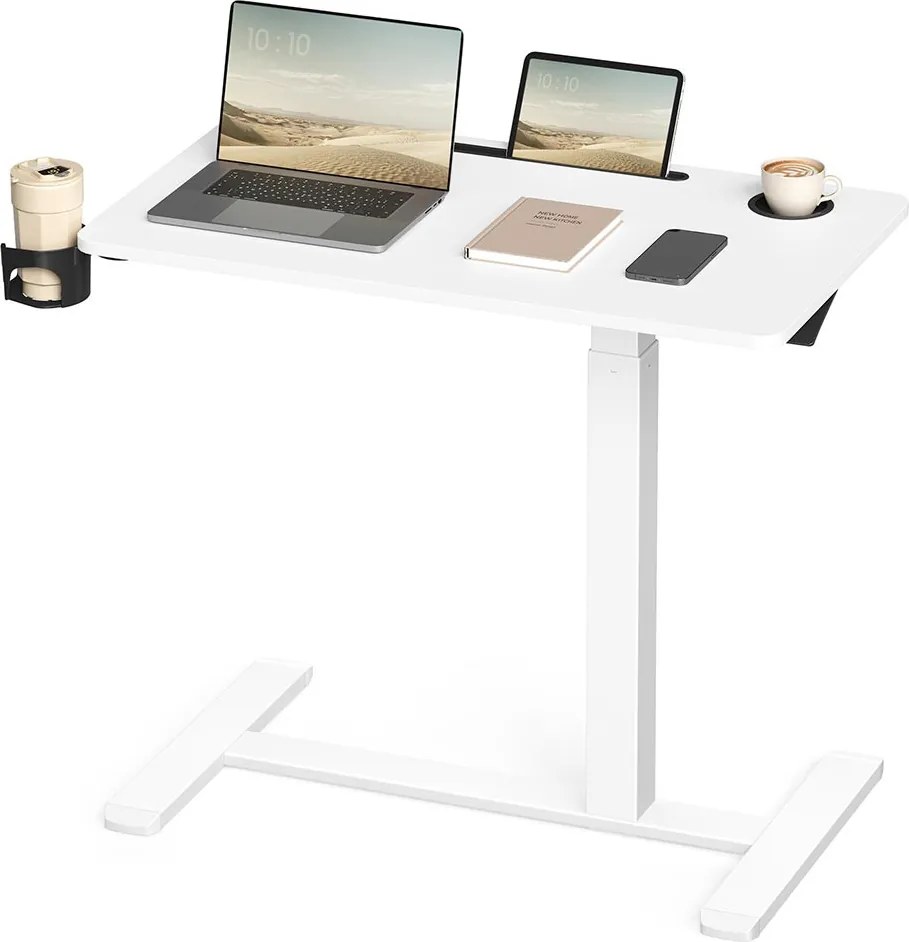 Výškově nastavitelný odkládací stolek Vasagle Elev 80 cm bílý