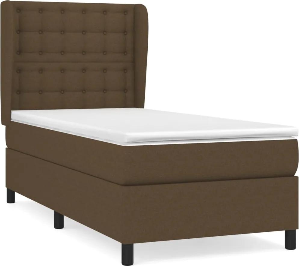 vidaXL Box spring postel s matrací 80 x 200 cm textil [3128240] Barva: Tmavě šedá