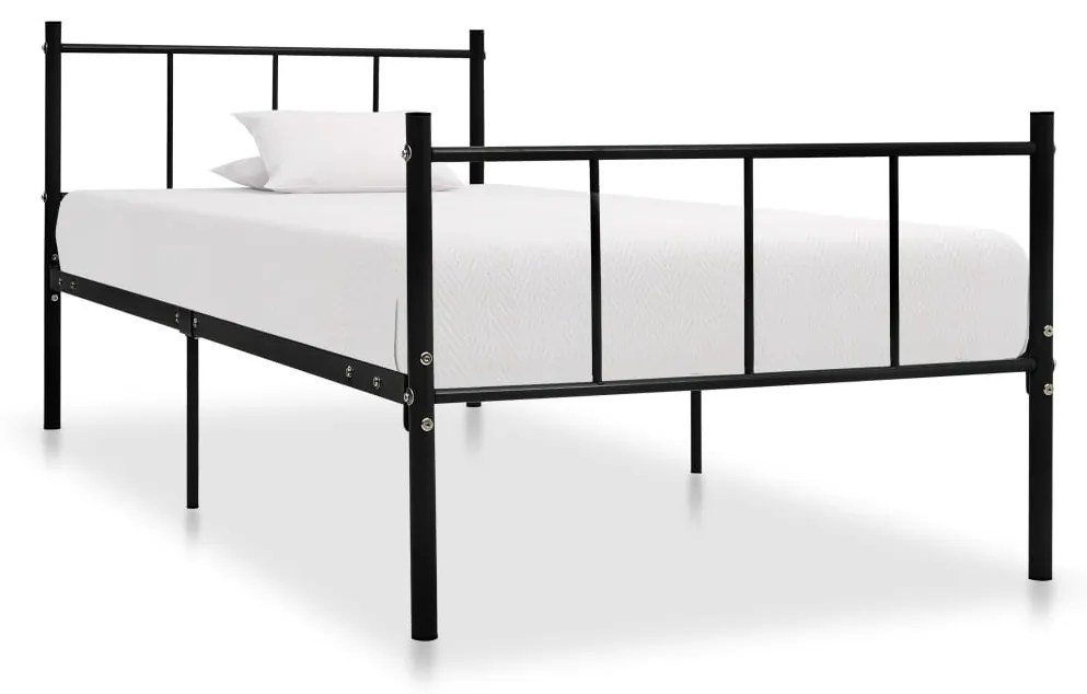 284637 vidaXL Rám postele černý kov 100 x 200 cm