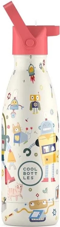 Cool bottles dětská nerezová termolahev kids messy robots třívrstvá 350 ml 3d