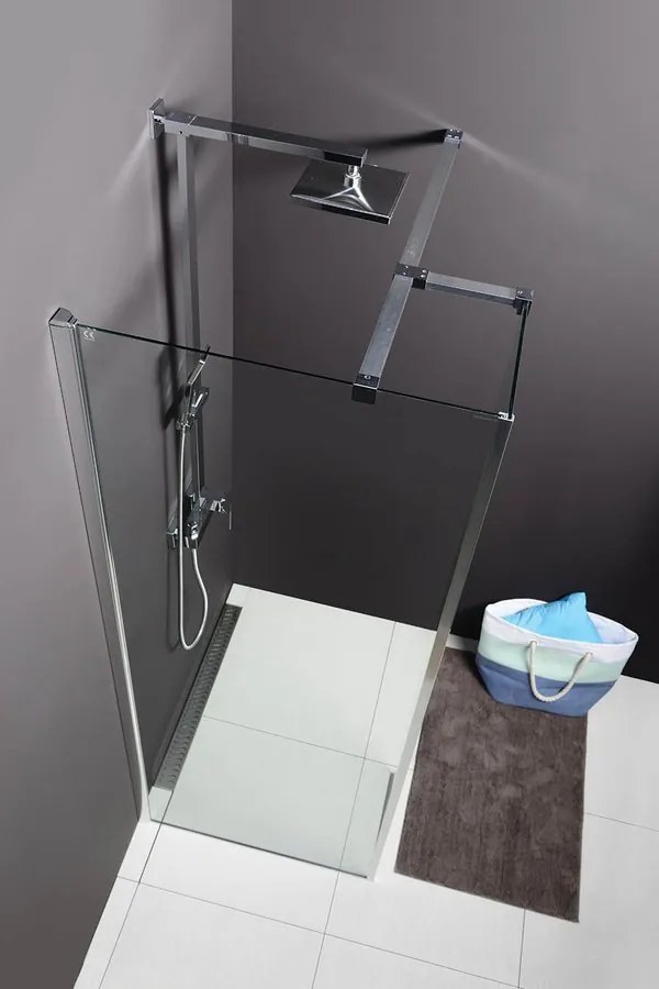Polysan Modular Shower stěna 90 x 200 cm k instalaci na zeď pro připojení pevného panelu sklo čiré MS2A-90