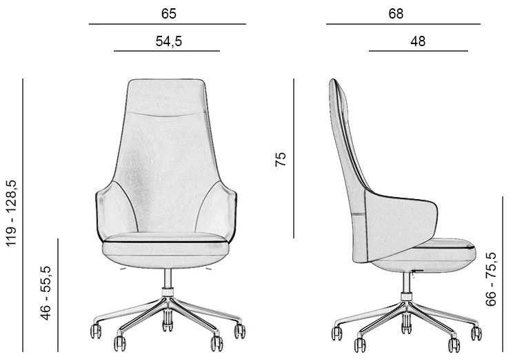 Kancelářské křeslo Antares GLORIA HIGH - černá, nostnost 150 kg Antares