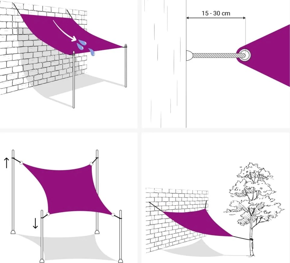 vidaXL Stínicí plachta oxfordská látka trojúhelníková 3x4x4 m [135119] Barva: Hnědá