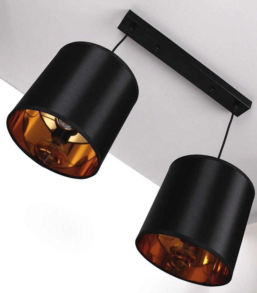 Černo-měděný závěsný lustr Candida pro žárovku 2x E27  - Candellux