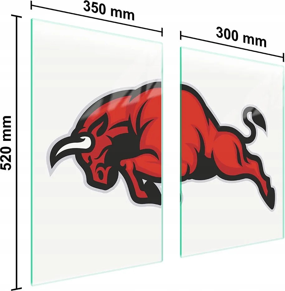 Skleněná Ochranná Deska Do Kuchyně 65x52 Býk