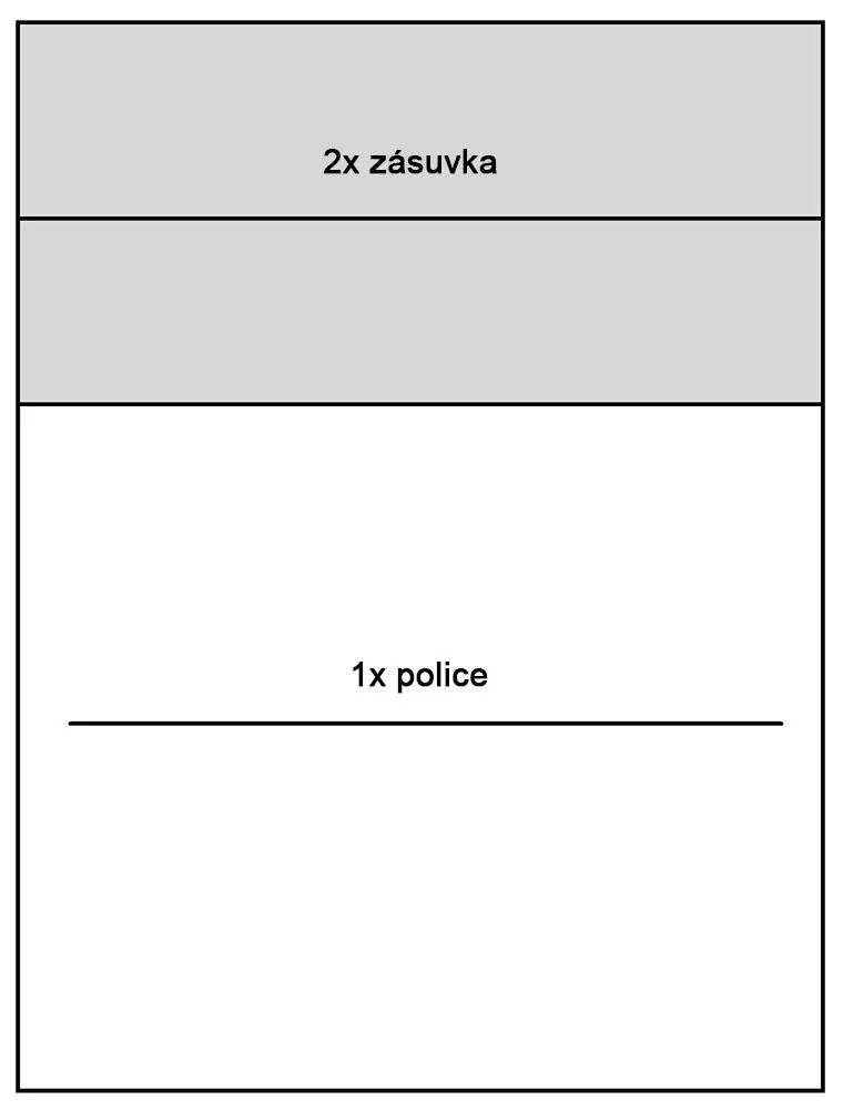 Mediolan - komoda M6 - natural hikora + dekorační deska