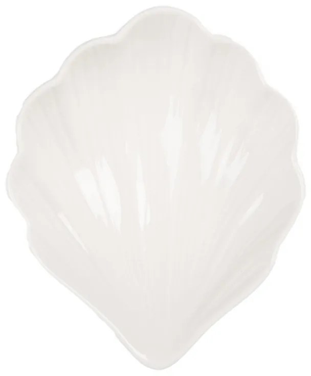 Bílá porcelánová miska ve tvaru mušle – 12x10x4 cm