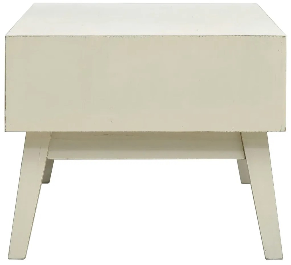 Konferenční stolek 2 zásuvky vyřezávaný šedý 110x50x40 cm dřevo,  285751
