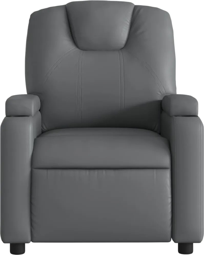Polohovací křeslo šedé, umělá kůže 3205542