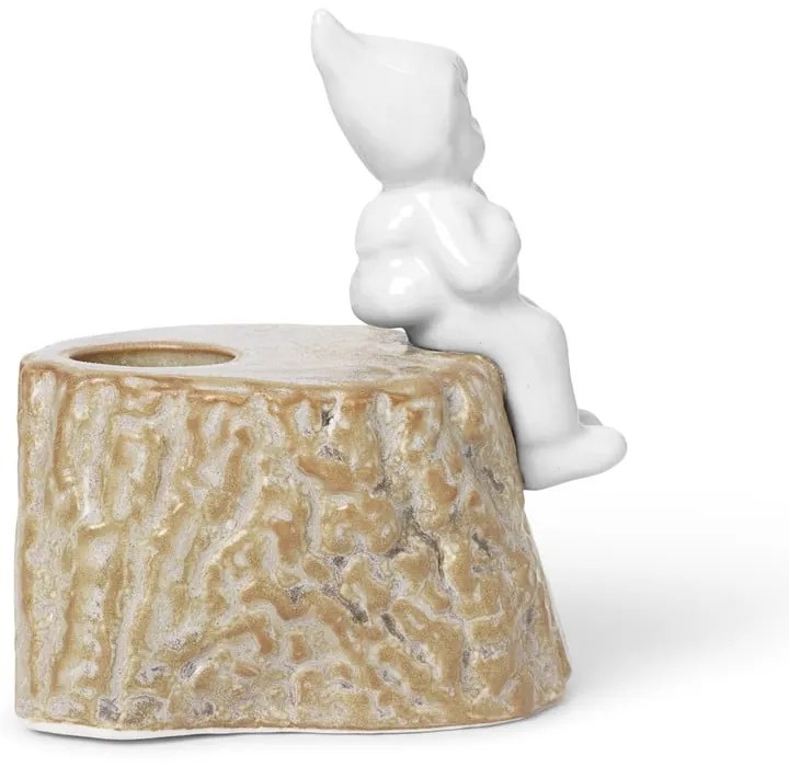 Vánoční svícen z porcelánu a kameniny Kähler Design, délka 9 cm