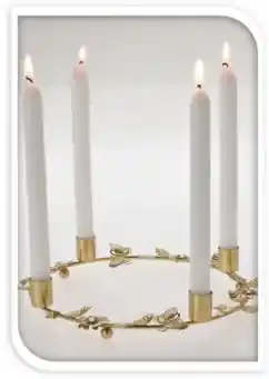 Home Styling Collection Kulatý svícen na 4 svíčky s květinovým dekorem, 28  cm, Věnec | BIANO